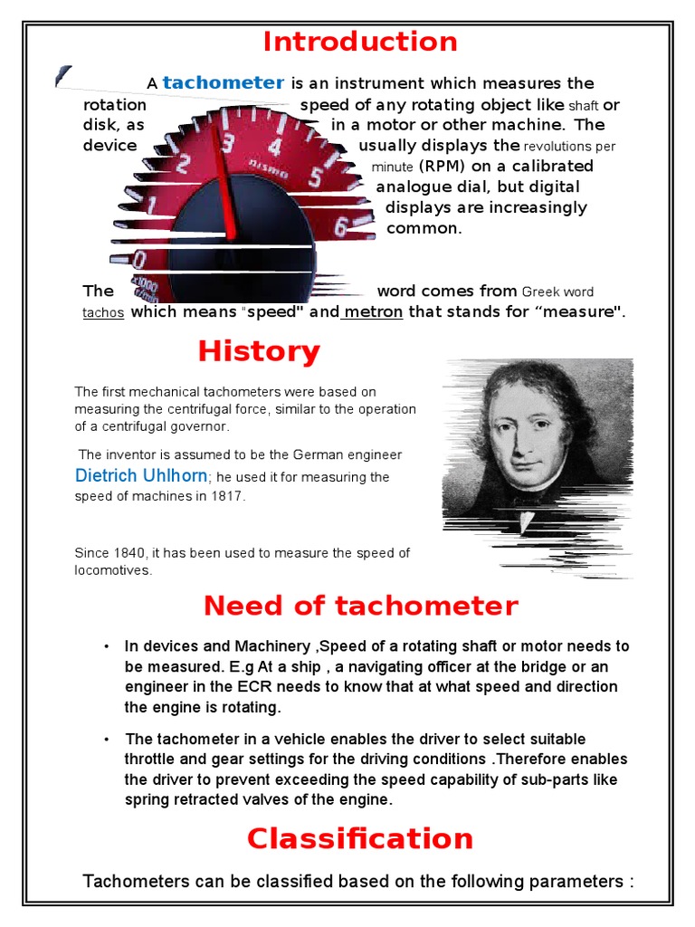 Tachometer | PDF | Electromagnetism | Electrical Engineering