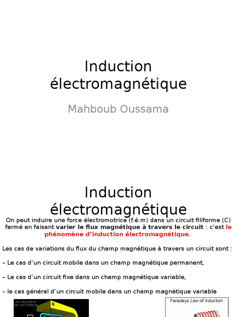 Phénomène d'Induction Électromagnétique | PDF | Inductance | Champ ...
