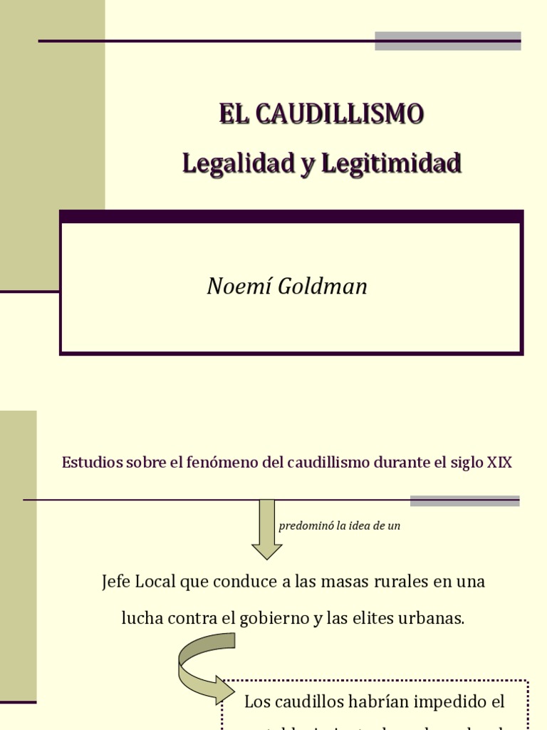 3.el Caudillismo - Goldman | PDF | Democracia | Ideologías políticas