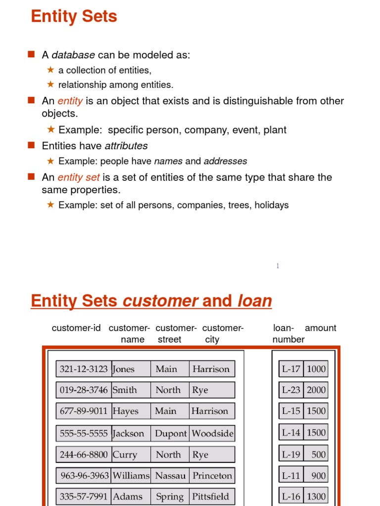 Understanding Entity Sets and Relationships | PDF | Loans | Scientific ...