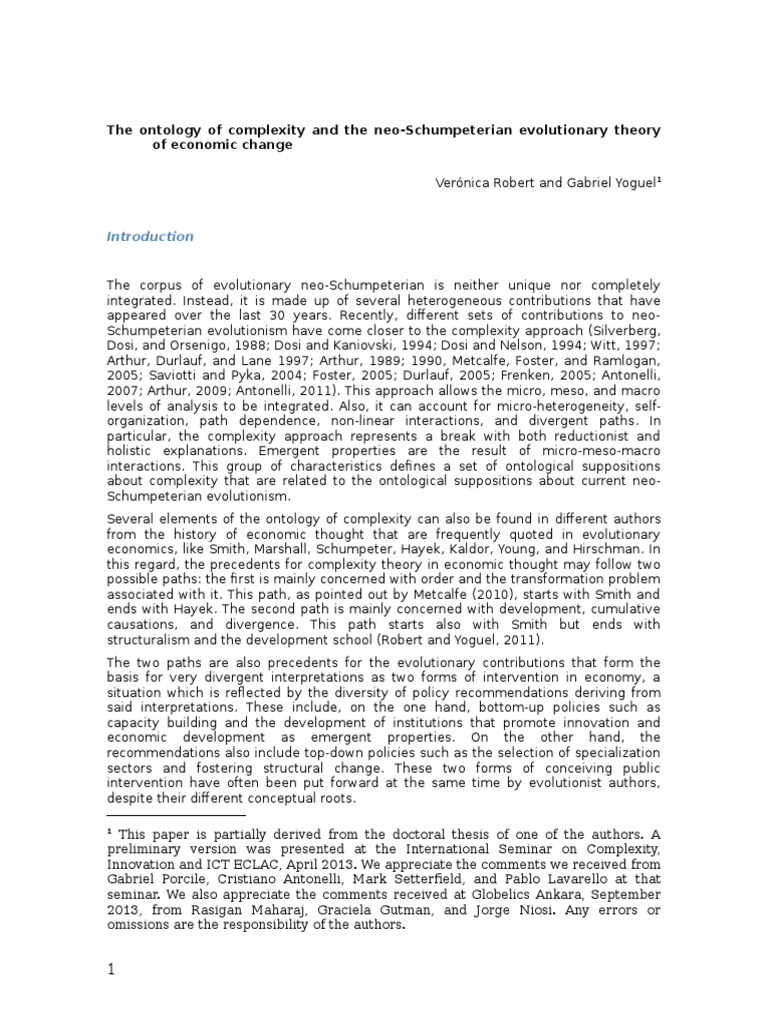 Yoguel - The Ontology of Complexity | PDF | System | Complex Systems