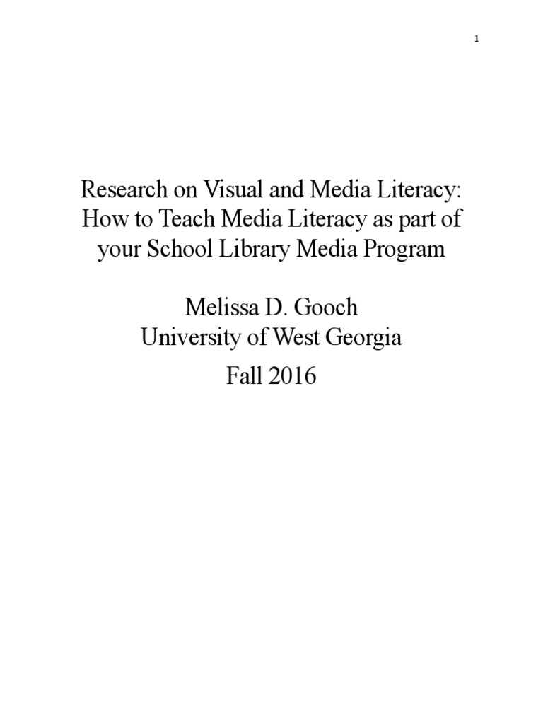 7490 Assignment 7 Research On Visual and Media Literacy Final MDG PDF ...