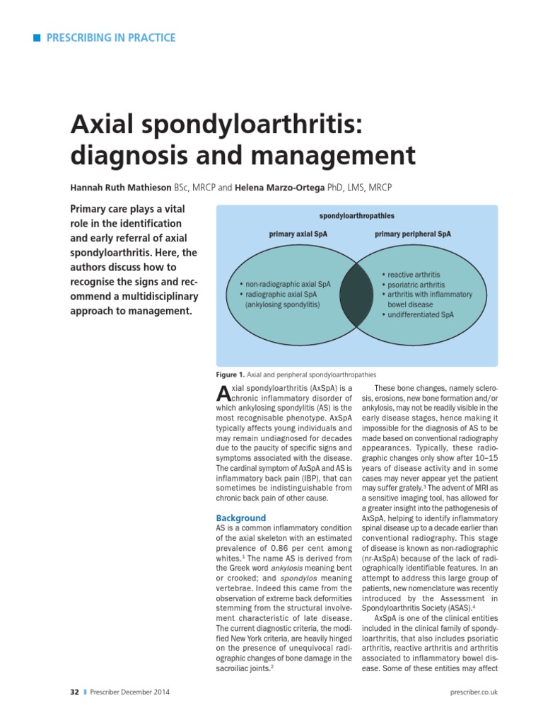 Axial Spondyloarthritis Diagnosis and Management | PDF | Inflammation ...