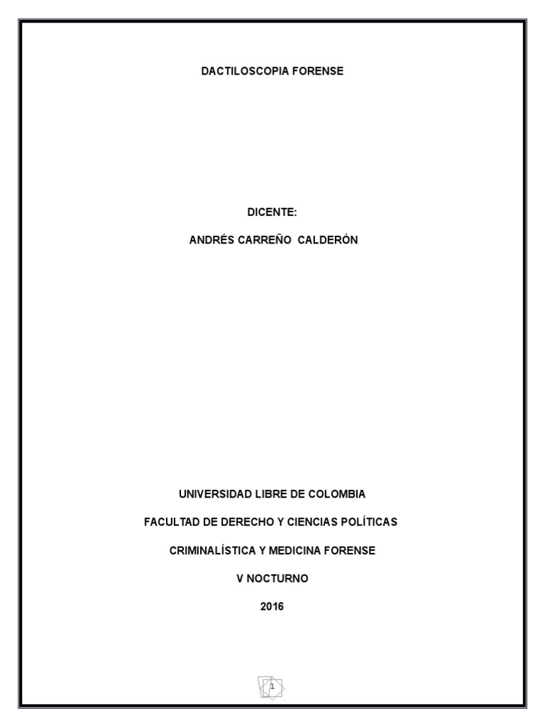 Dactiloscopia Forense | PDF | Huella dactilar | Biometría