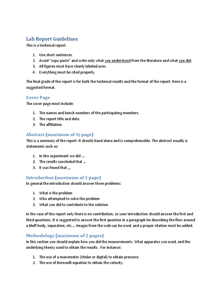 Lab Report Guide Lines | PDF | Drag (Physics) | Continuum Mechanics