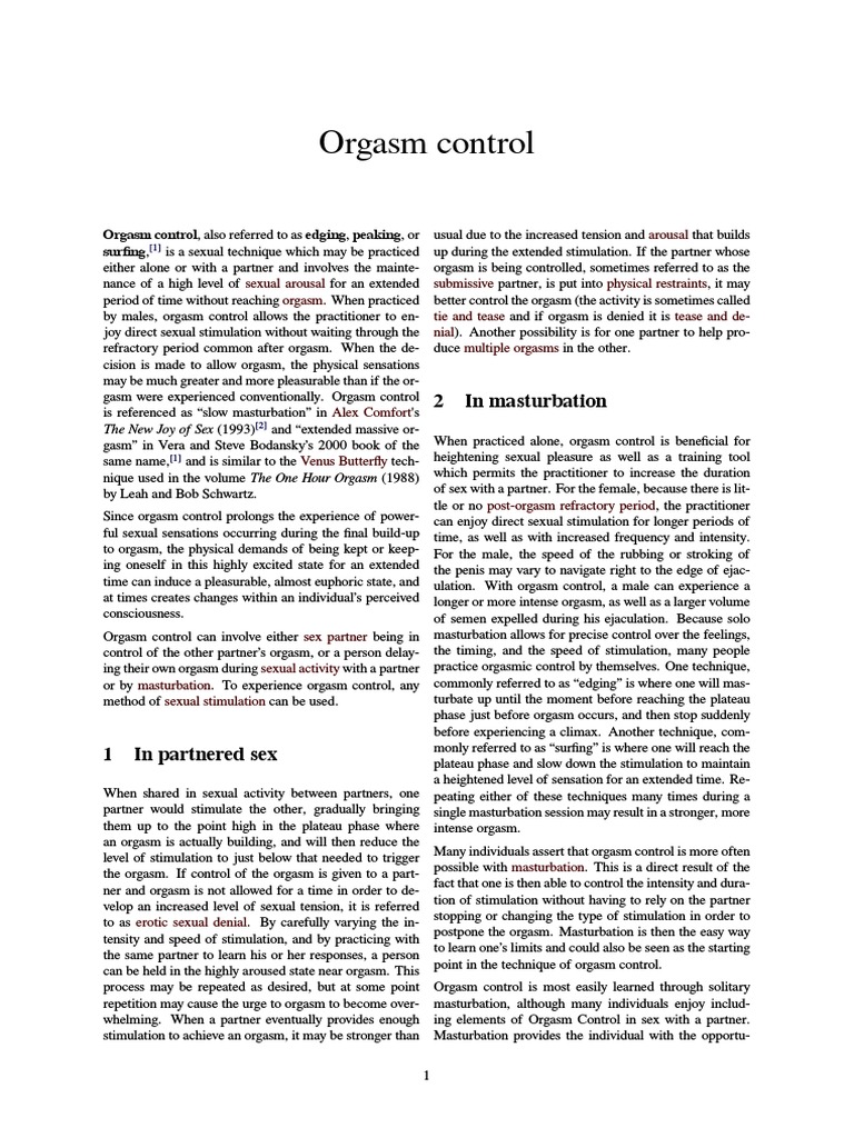 Orgasm Control Pdf Sexual Emotions Emotions
