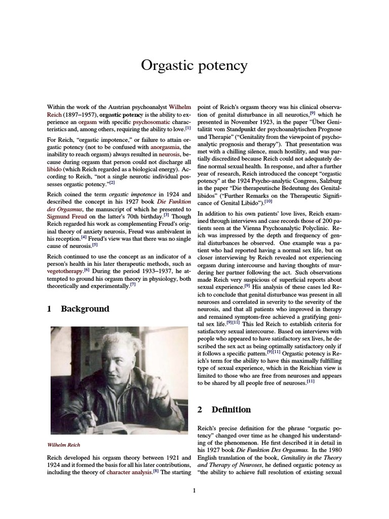 Orgastic Potency | PDF | Sexology | Sex