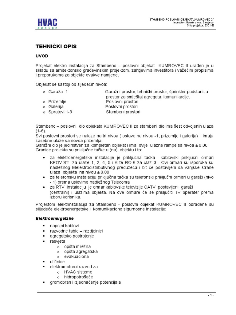 Tehnicki Opis | PDF