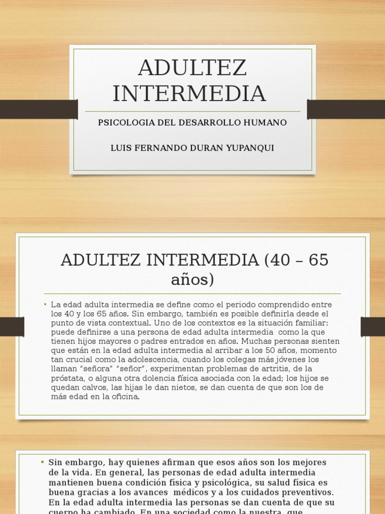Adultez Intermedia | Descargar gratis PDF | Menopausia | Adultos