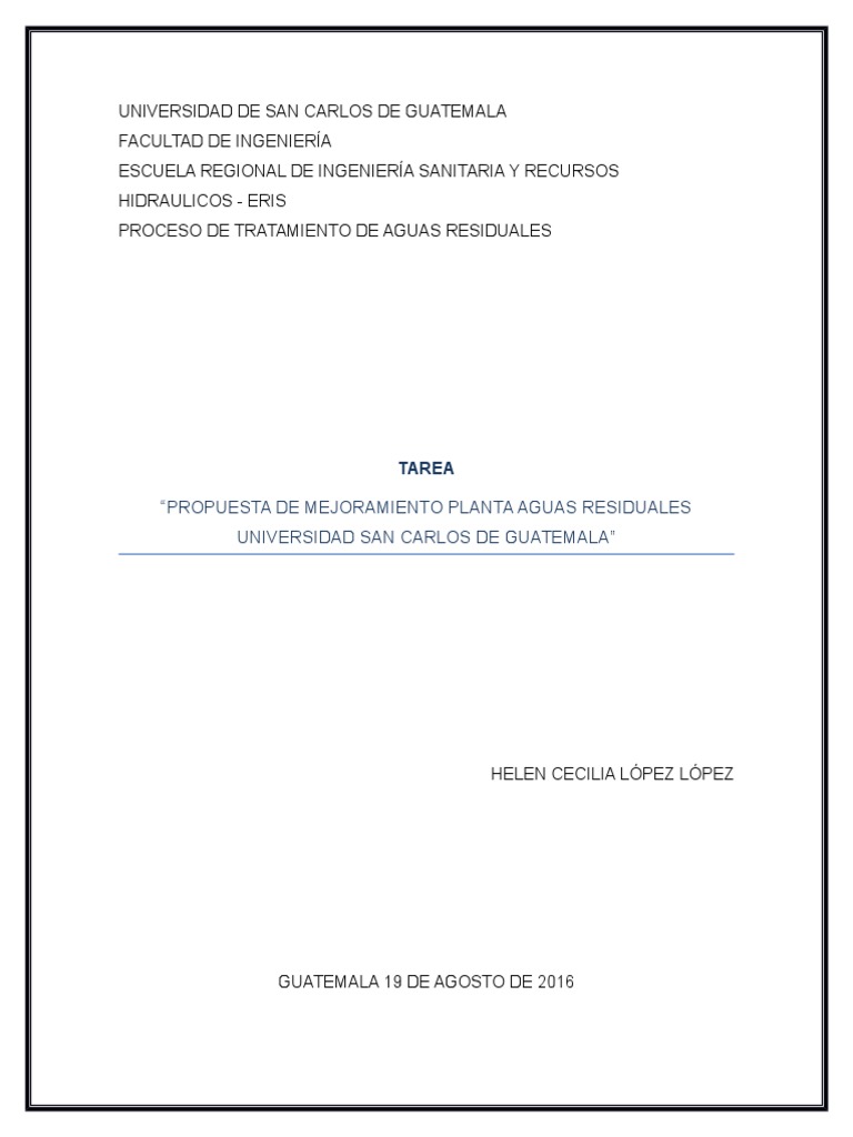 Tarea 5 Planta Usac | PDF | Aguas residuales | Gasolinera