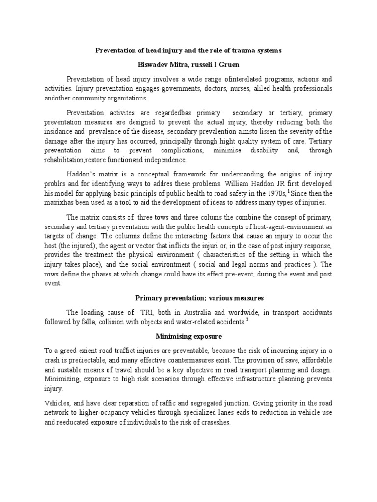 Bahan KMB Prevlancy Injuri | PDF