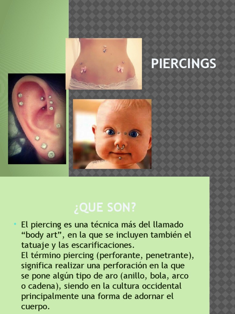 Piercings | PDF | Cuerpo humano | Especialidades Medicas