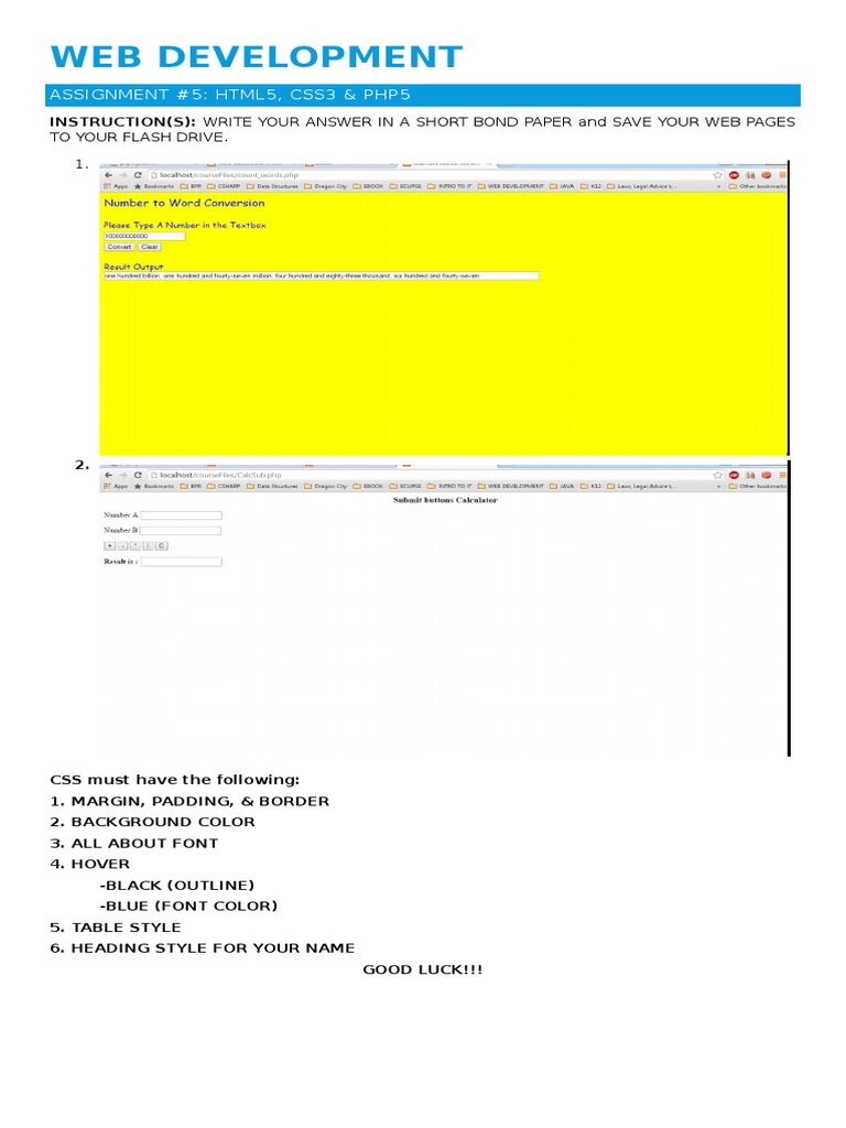 Web Development: Assignment #5: Html5, Css3 & Php5 | PDF Web Development: Assignment #5: Html5, Css3 & Php5 | PDF