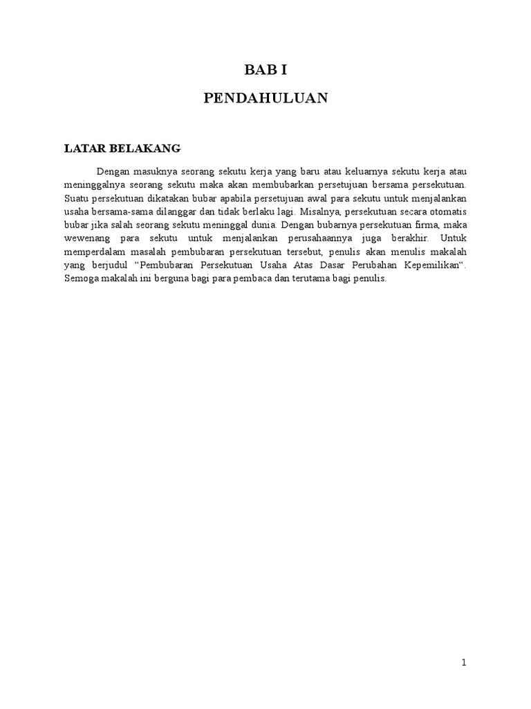 Makalah Pembubaran Persekutuan | PDF