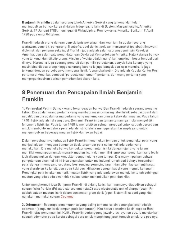 Benjamin Franklin | PDF