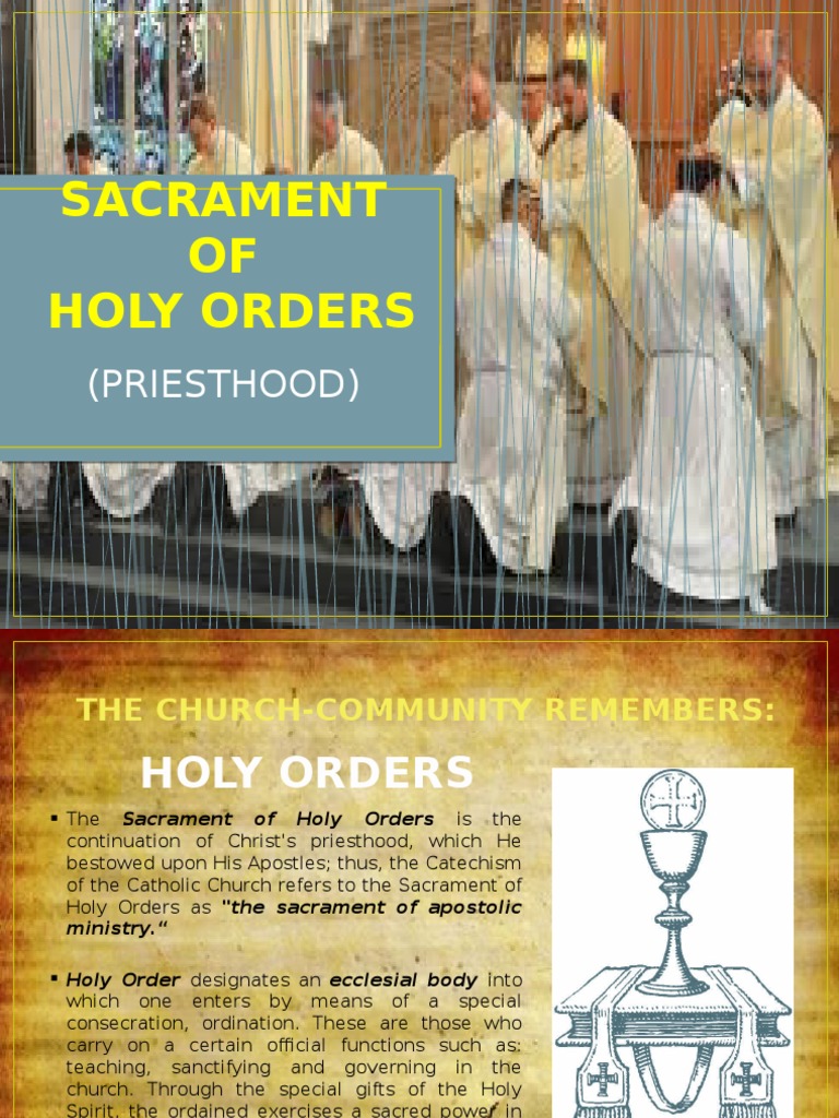 Sacrament of Holy Orders | Download Free PDF | Ordination | Priest