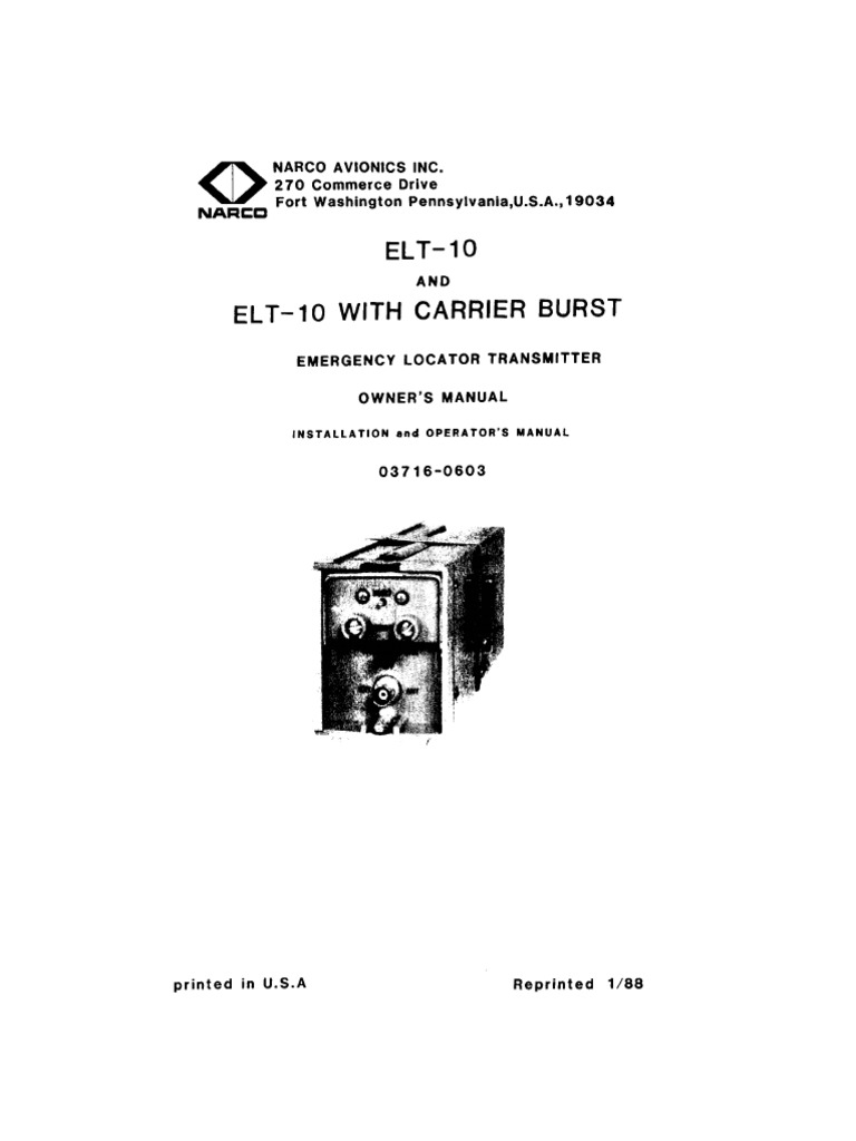 Elt Narco 10-Manual | PDF