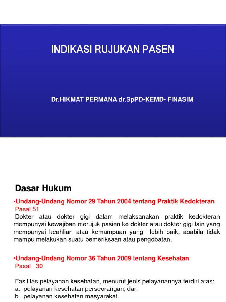 Indikasi Rujukan Medis | PDF
