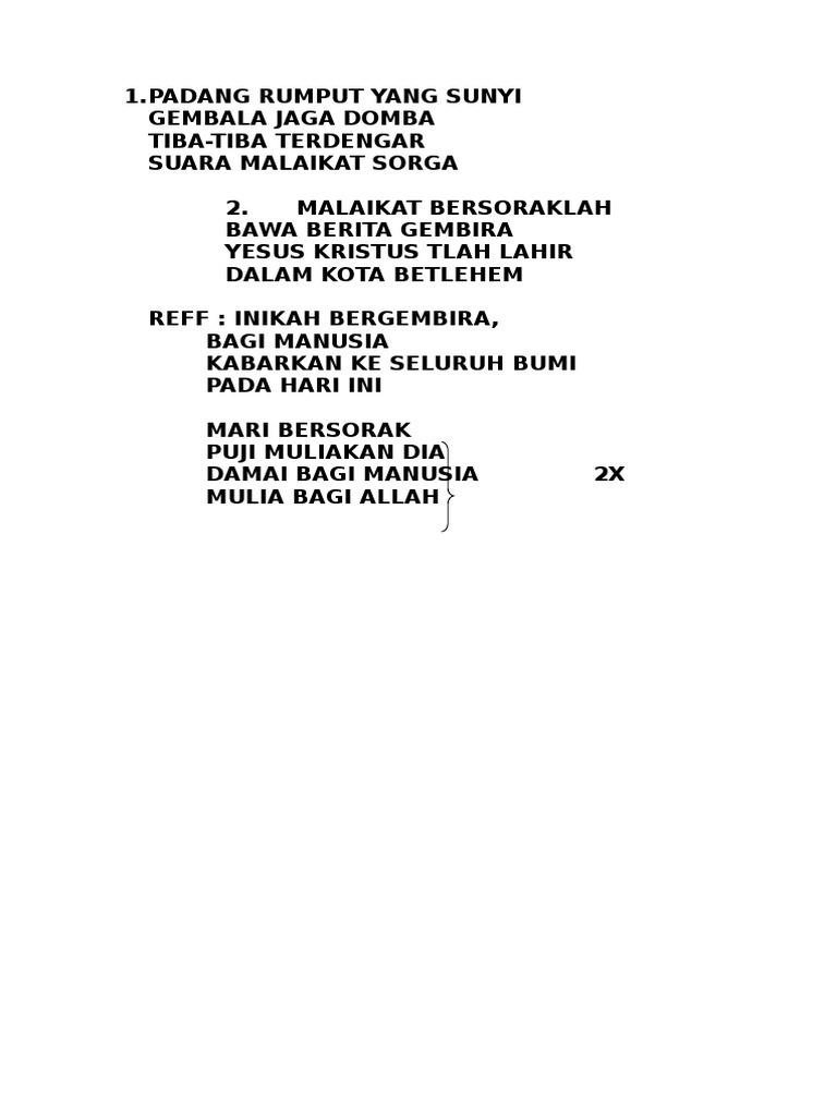 Lirik Lagu Padang Rumput yang Sunyi | PDF | Sejarah