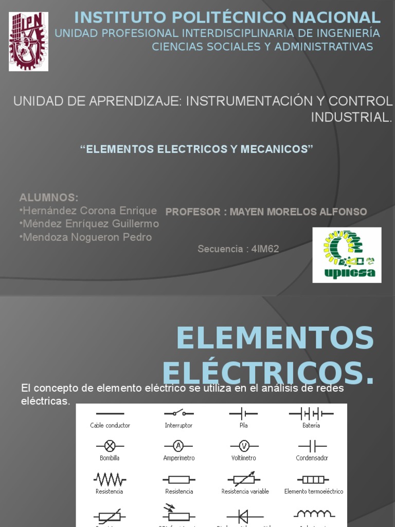 Elementos Electricos y Mecanicos | PDF | Corriente eléctrica | voltaje