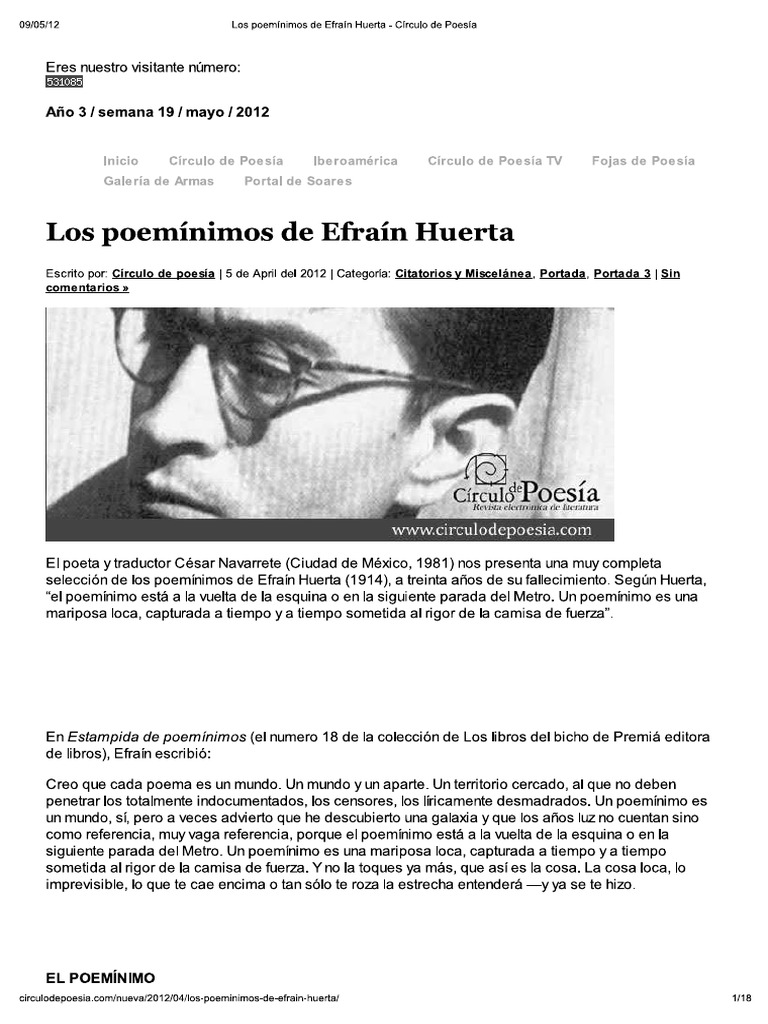 Poeminimos Efrainhuerta PDF | PDF