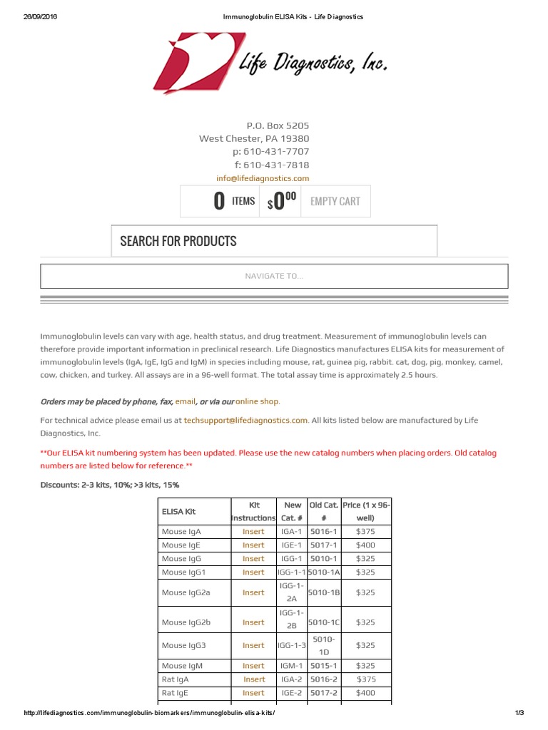 Immunoglobulin ELISA Kits | PDF | Immunoglobulin G | Immunology