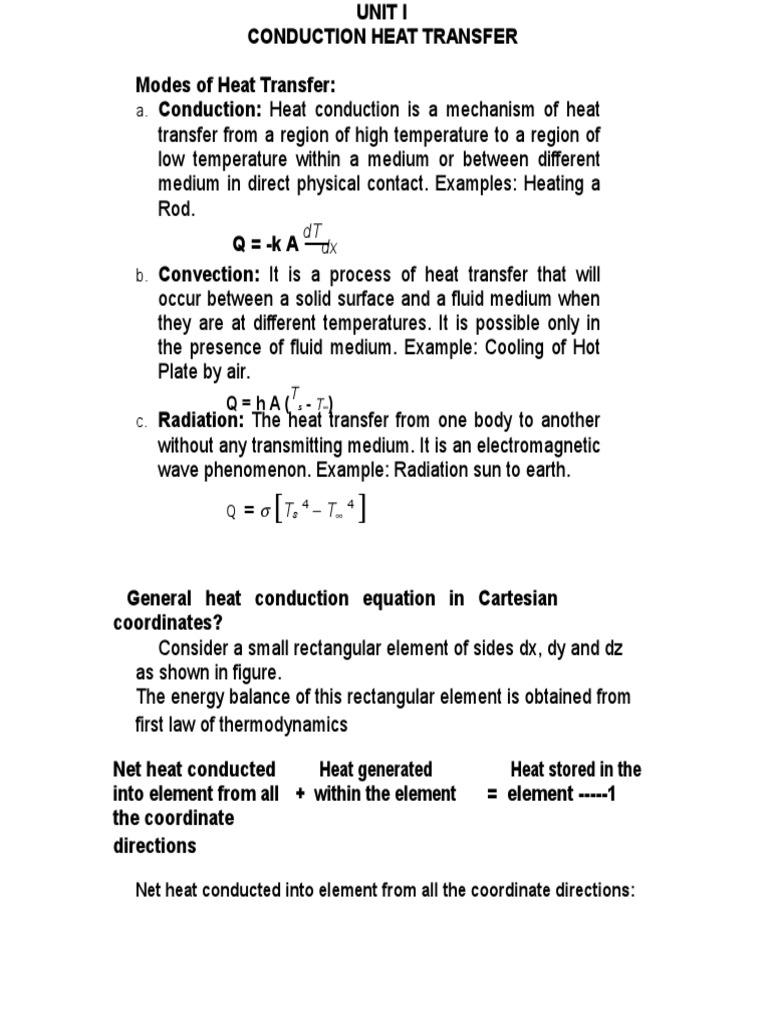 Heat and Mass Transfer Notes | PDF | Boundary Layer | Thermal Conduction