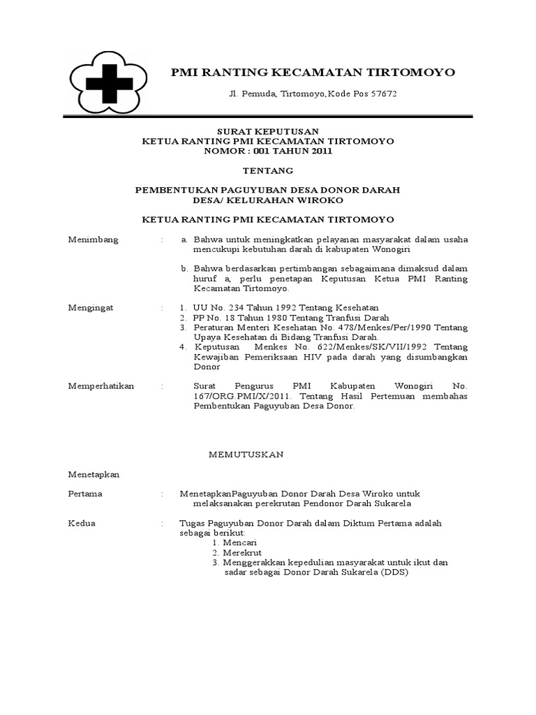 SK Pmi | PDF | Pengelolaan Keuangan & Uang | Gaya Hidup