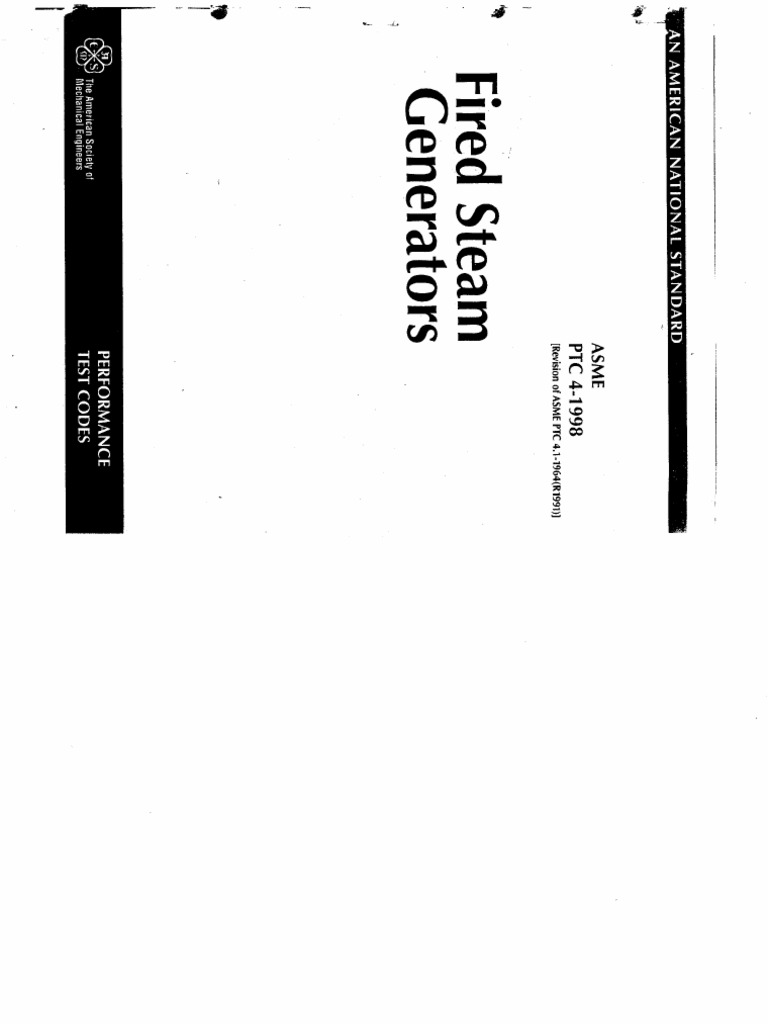 ASME PTC 4-1998 Fired Steam Generators | PDF