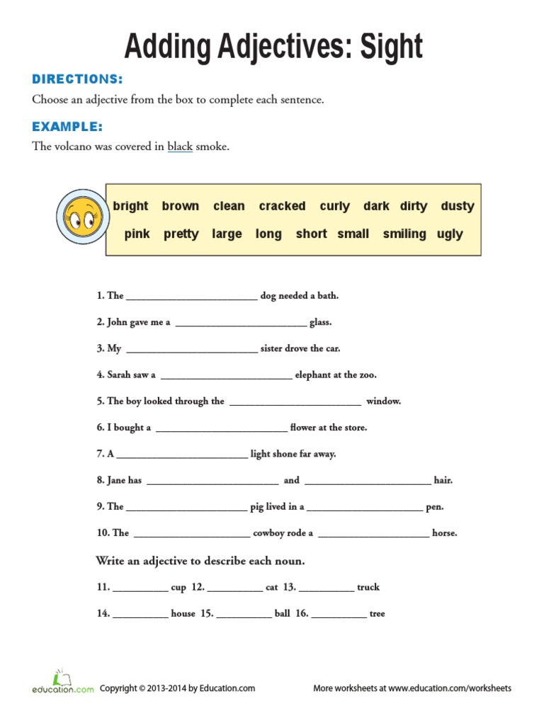 Sight Adjectives | PDF