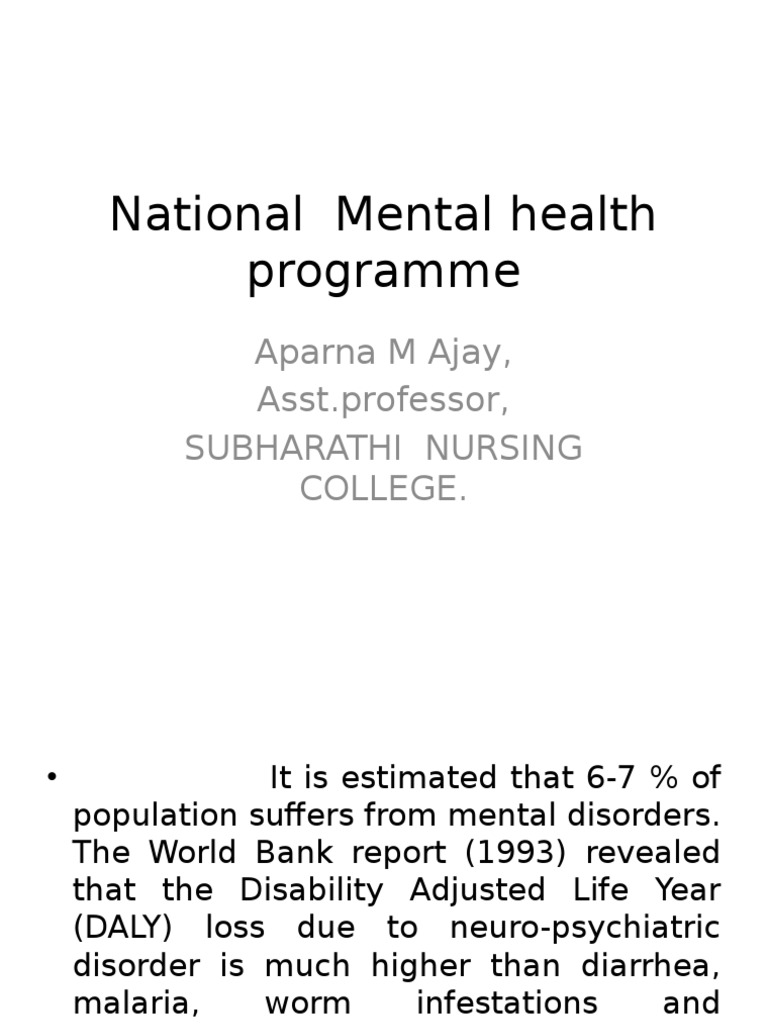 National Mental Health Programme | PDF