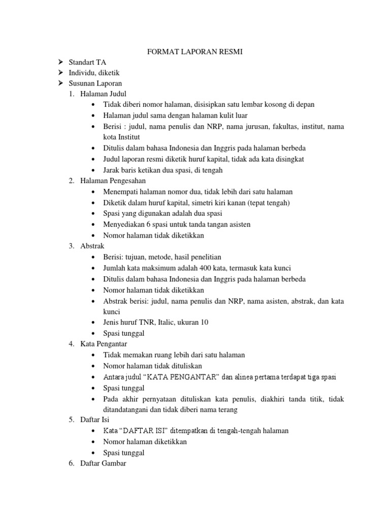 Format Laporan Resmi | PDF