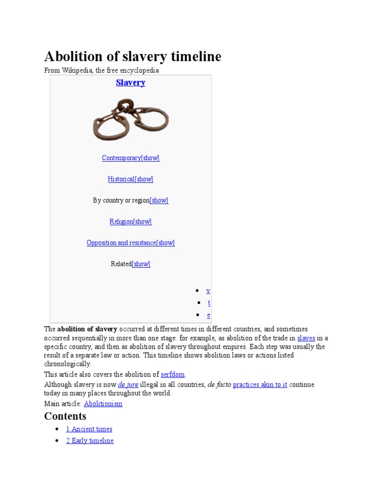 Abolition of Slavery Timeline | Abolitionism | Emancipation Proclamation