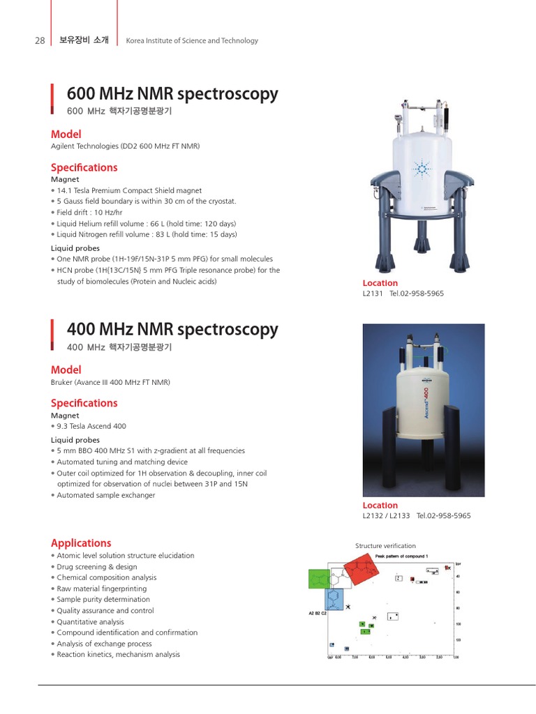 600 MHZ NMR Spectroscopy: Model Specifications | PDF