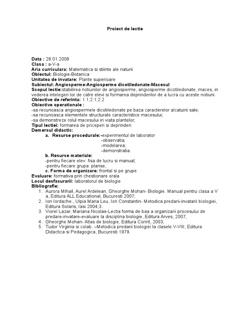 Proiect - Macesul | PDF