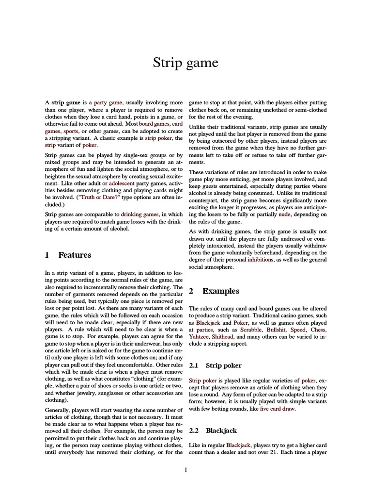 Strip Game | PDF | Gaming | Leisure Activities
