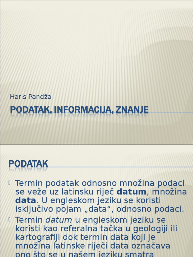 2 Podatak Informacija Znanje | PDF