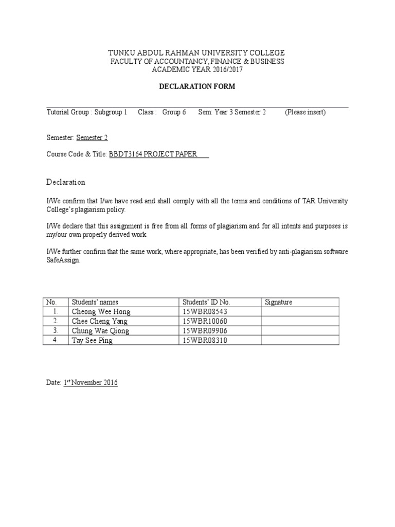 1.declaration Form | PDF