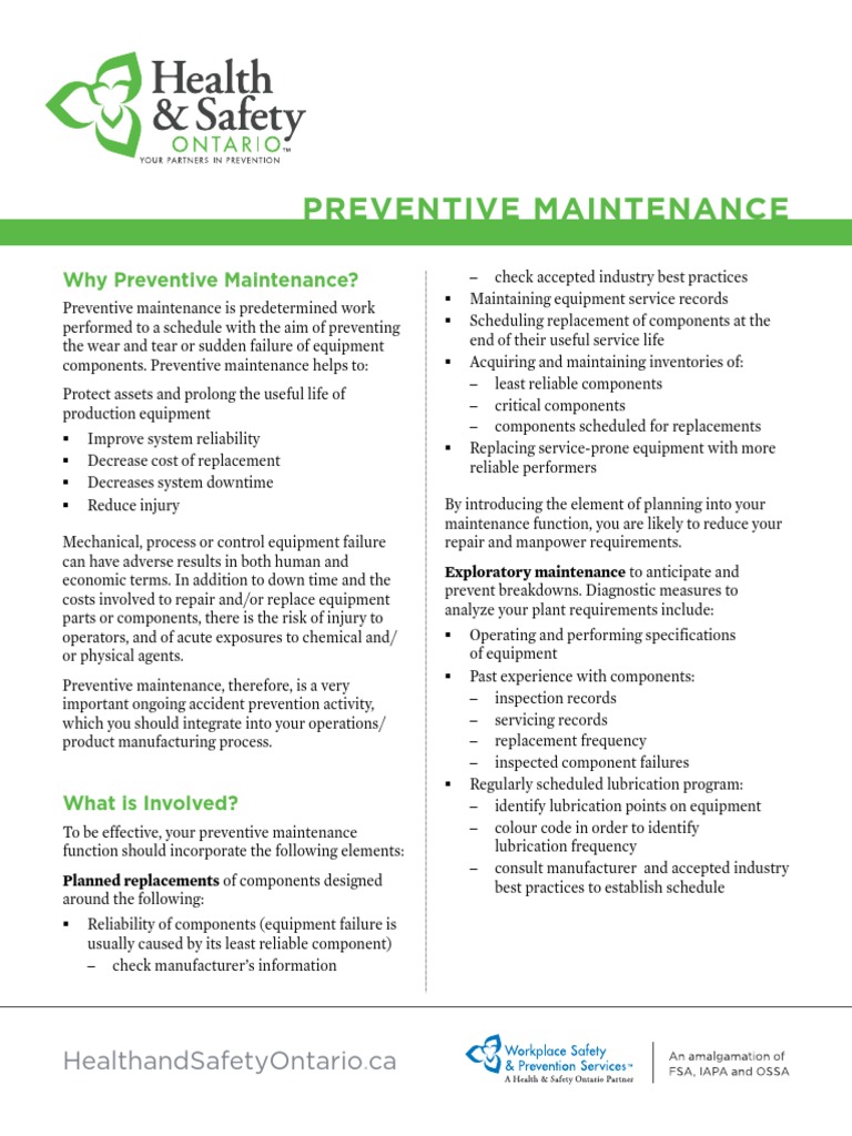 Preventative-Maintenance Final PDF | PDF | Occupational Safety And ...