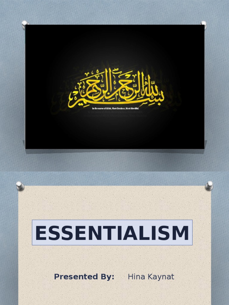 Essentialism | PDF | Cognition | Quality Of Life
