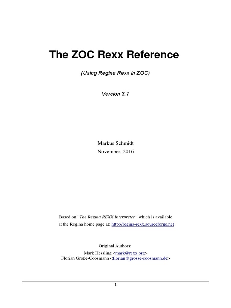 ZOC Terminal - Online REXX API Reference | PDF | Library (Computing ...
