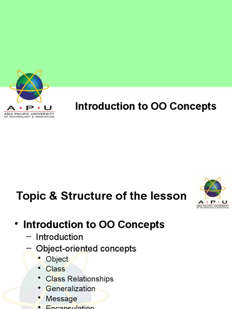 Introduction To Oo Concepts Pdf Object Oriented Programming Class Computer Programming