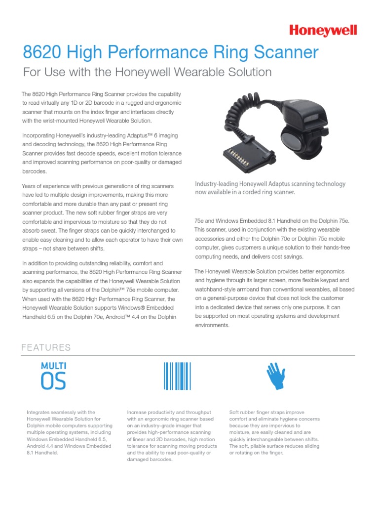 8620 Wearable Ring Scanner Data Sheet en PDF | PDF | Image Scanner ...
