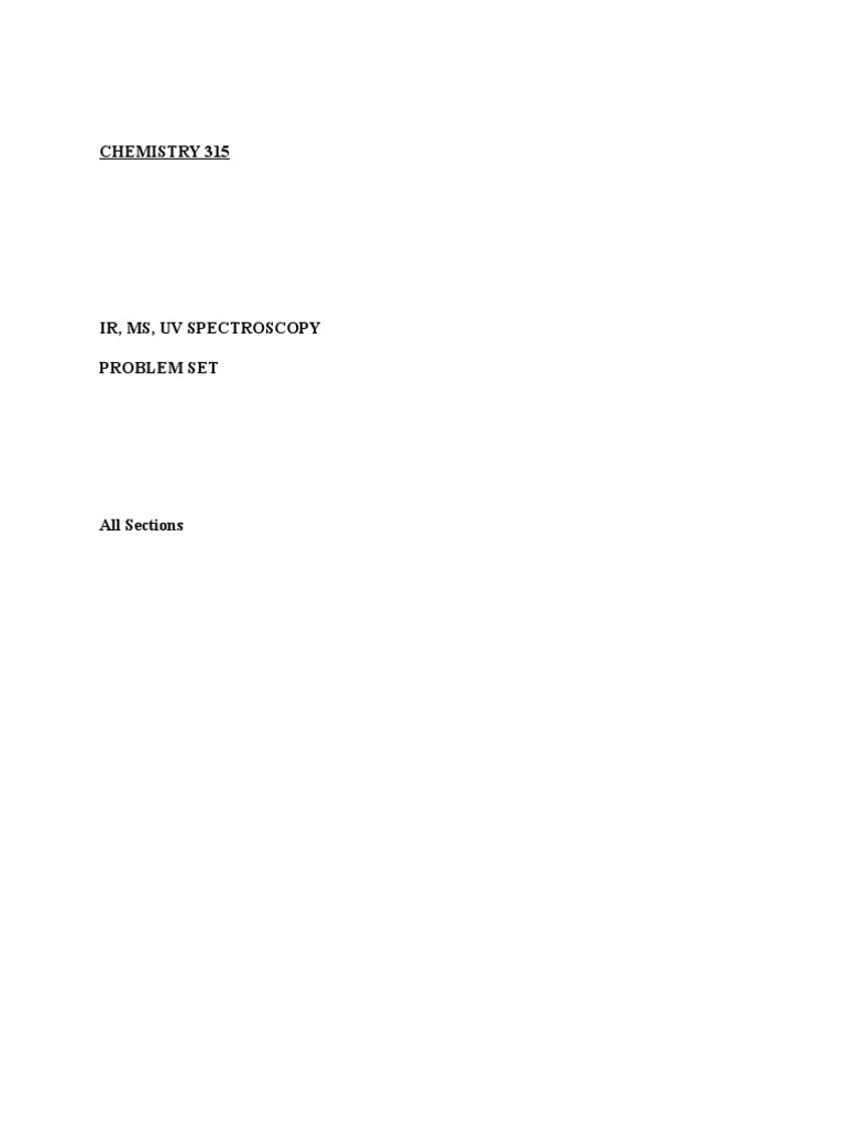Spec Prob Set 315 Current | PDF | Functional Group | Molecules