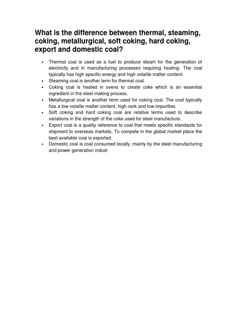 Terminology of Different Coal | PDF