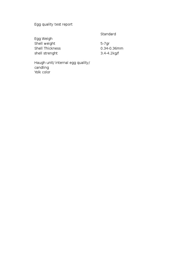 Egg Quality Test Report | PDF | Cooking, Food & Wine | Science ...