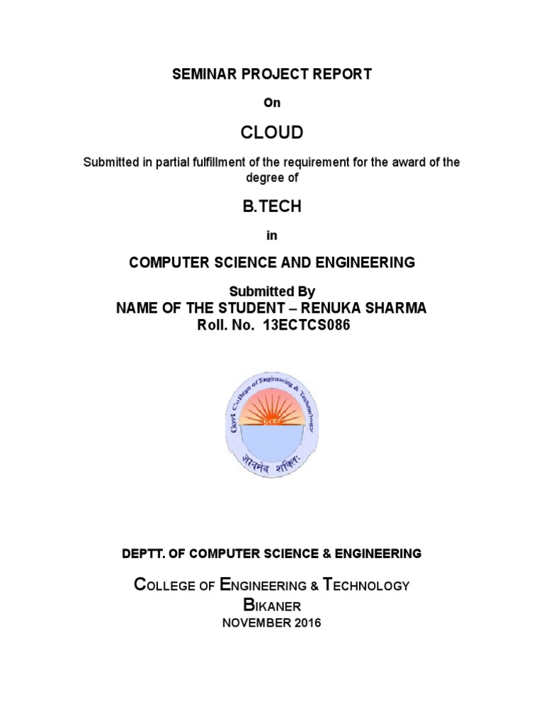 Seminar Project Report | PDF | Technology & Engineering
