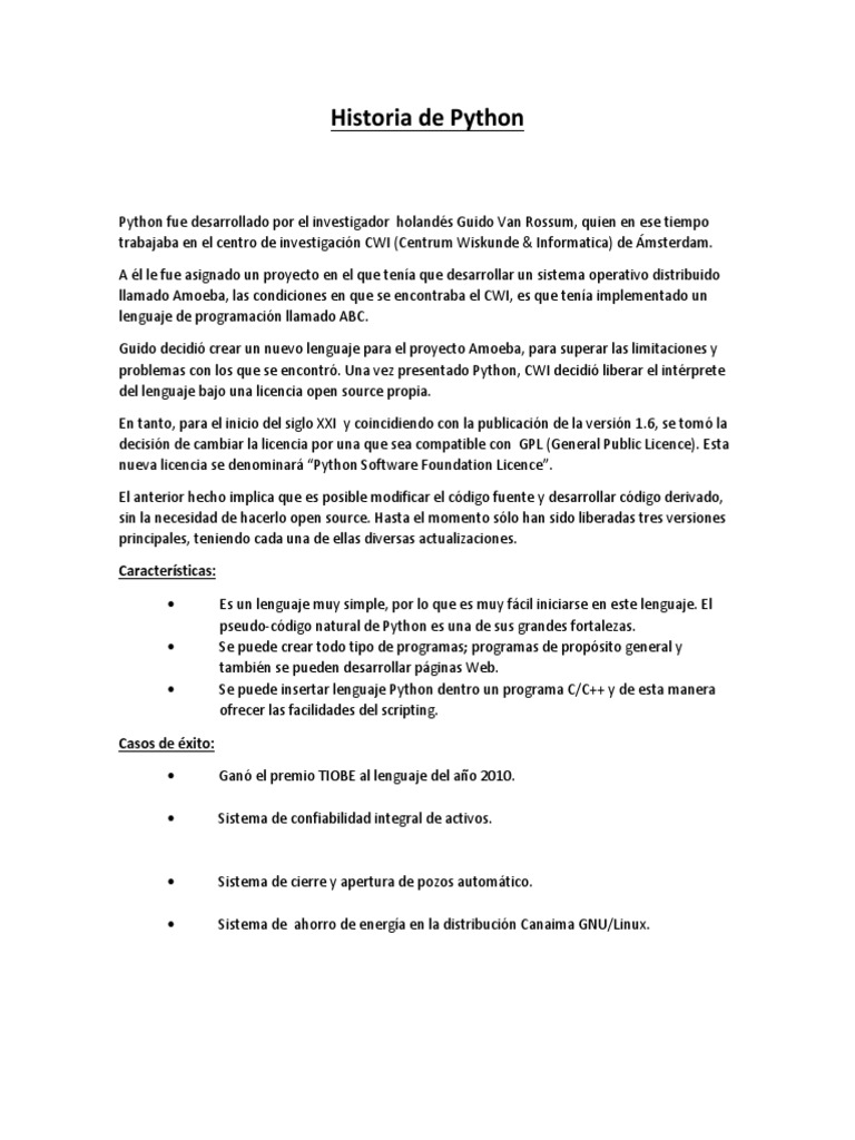 Historia de Python | PDF