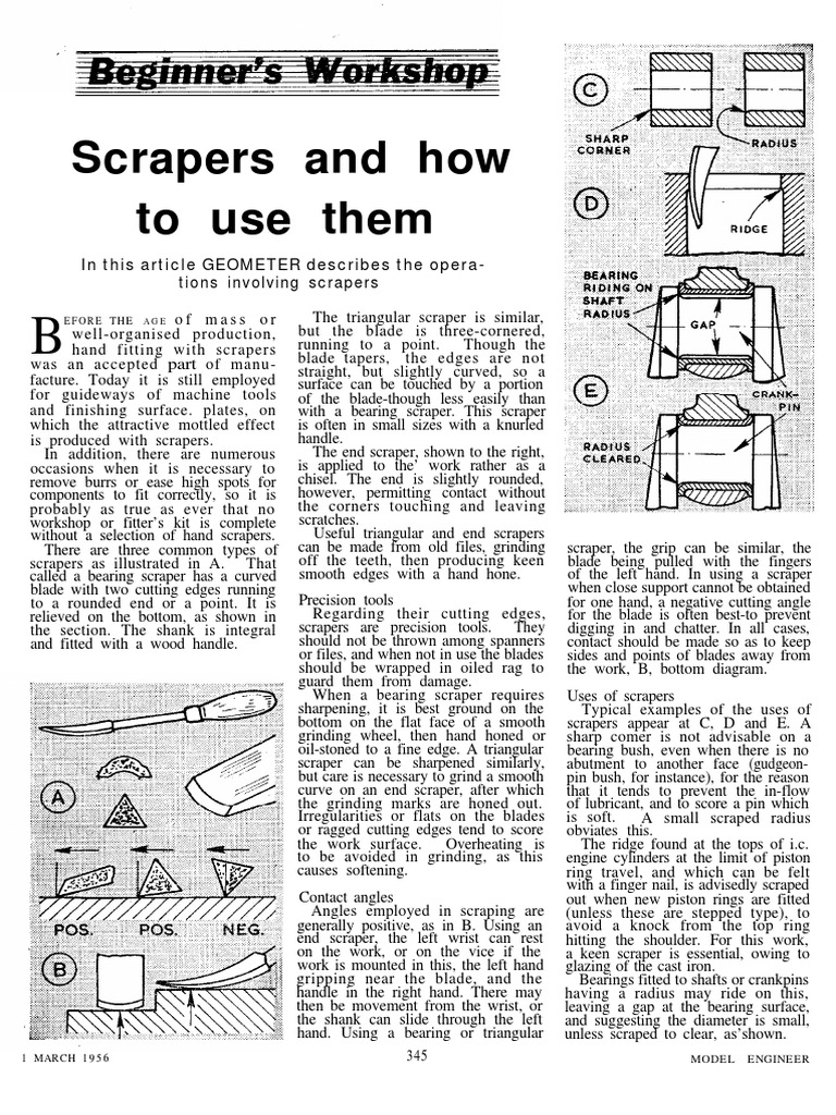 How to use scrapers for finishing surfaces | PDF | Blade | Metalworking