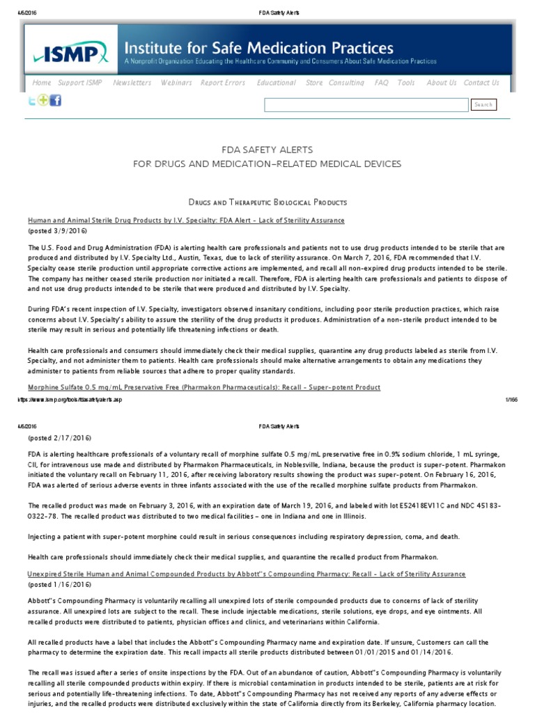 FDA Safety Alerts | PDF | Pharmaceutical Drug | Epinephrine Autoinjector